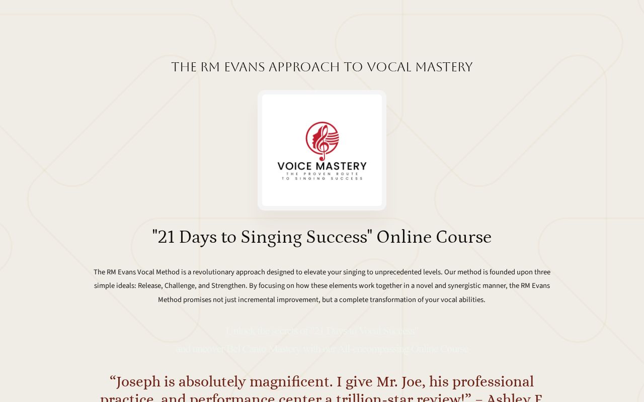 Vocal Mastery Online Course